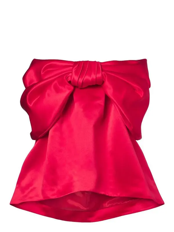 Simone Rocha Bow-detail Satin Top - Red