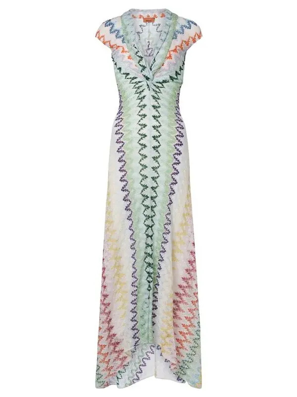 Missoni Zigzag Gathered Lamé Maxi Dress - Multicoloured