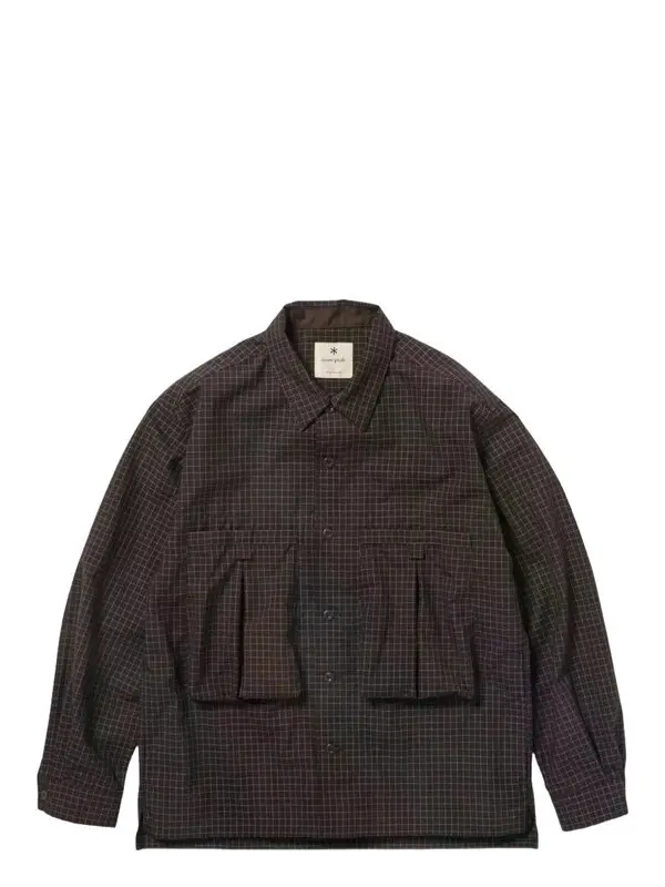 SNOW PEAK Reflective Grid-pattern Shirt - Brown
