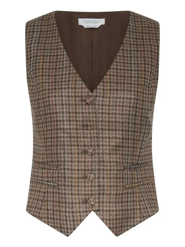 Gabriela Hearst Coleridge Vest - Camel Multi