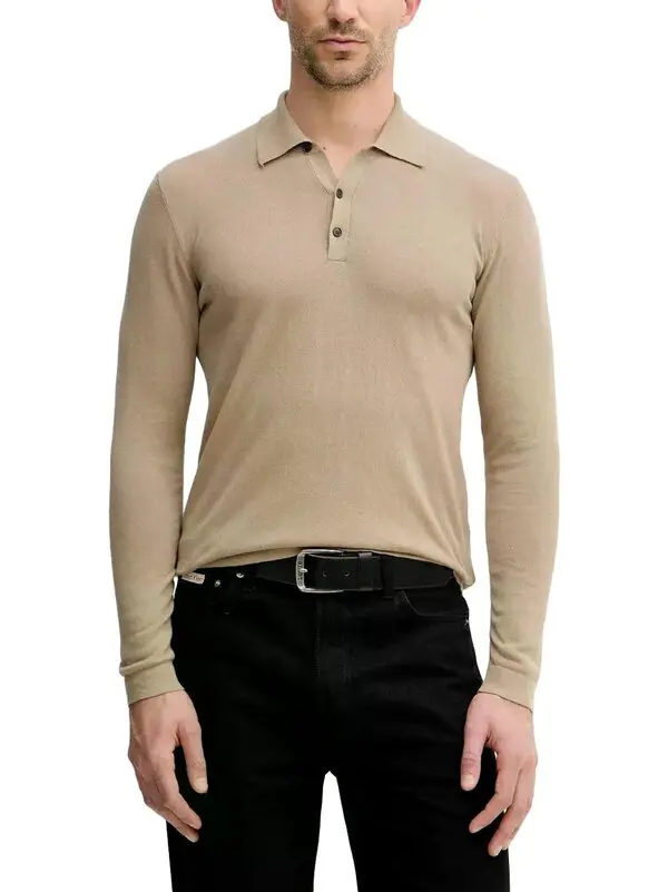 Sisley Long-sleeve Polo Shirt - Neutrals