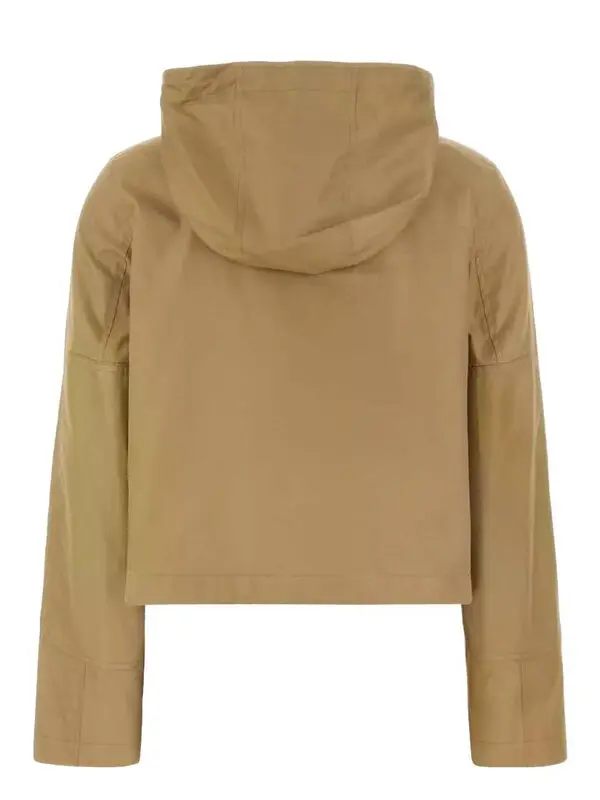 Burberry Gabardine Cropped Parka - Neutrals