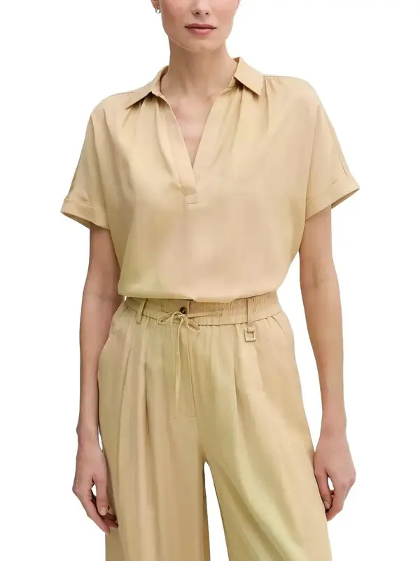 JOOP! Short-sleeved V-neck Top - Neutrals