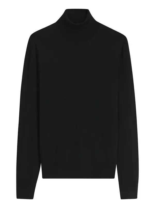 BOSS Turtleneck Sweater In Extra-fine Merino Wool - Black