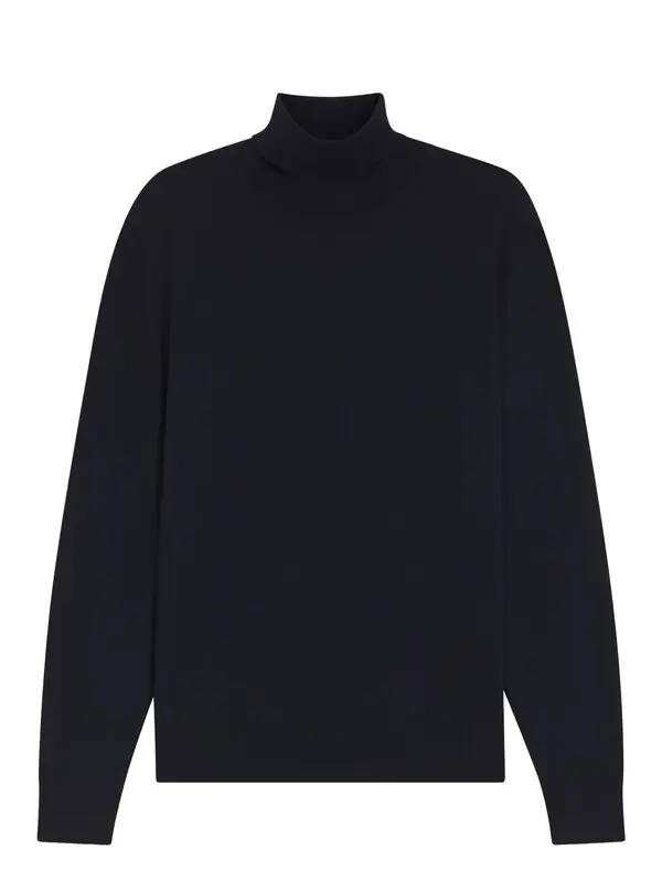 BOSS Turtleneck Sweater In Extra-fine Merino Wool - Dark Blue