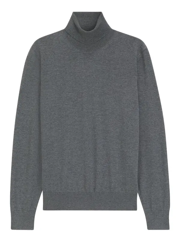 BOSS Turtleneck Sweater In Extra-fine Merino Wool - Grey