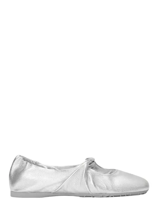 Loewe Pebble Soft Square Toe Ballerina Flats - Silver