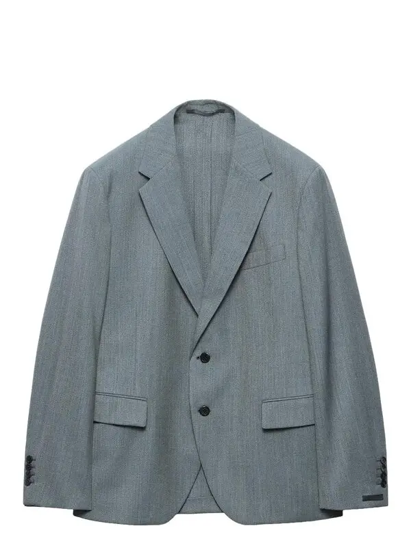 Prada Mouliné Wool Single-breasted Blazer - Multi