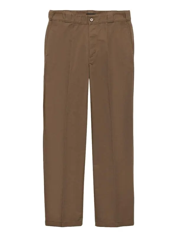 Prada Technical Canvas Cotton Pants - Brown