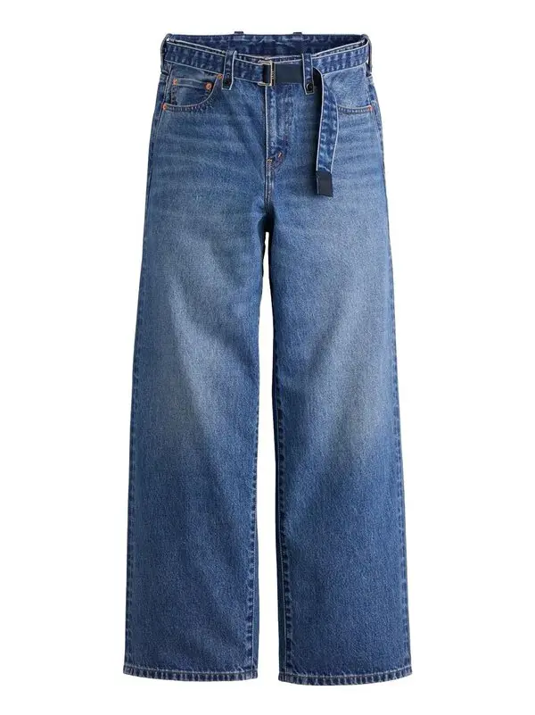Sacai X Levi's Wide-leg Belted Jeans - Blue