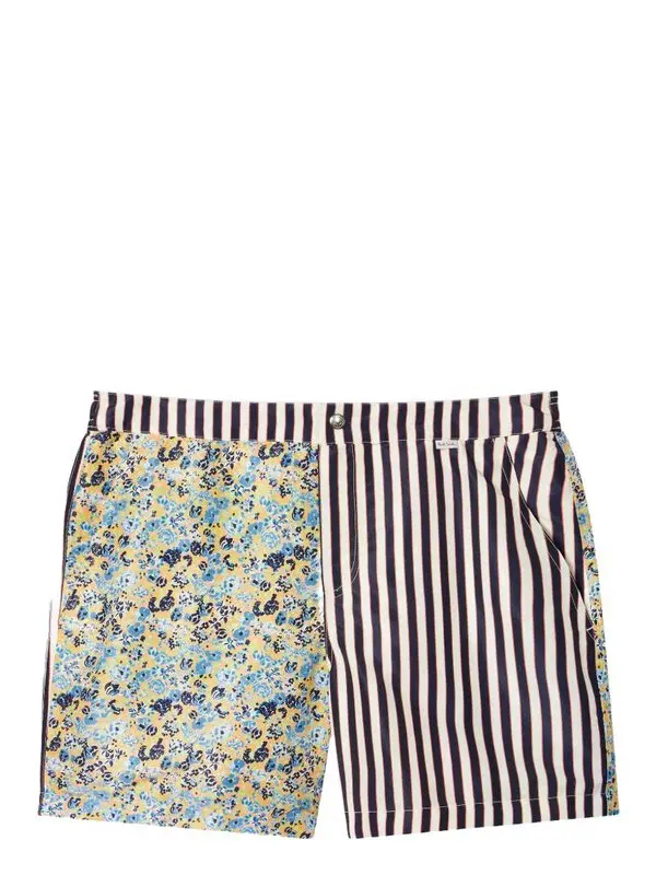 Paul Smith Floral Stripe Print Swim Shorts - Neutrals