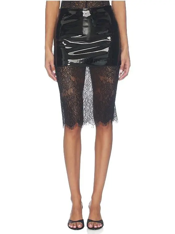 Nbd X Hannah Lizzy Indrani Midi Skirt - Black