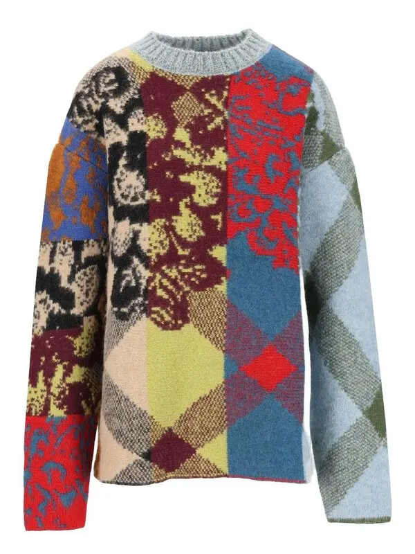 Dries Van Noten Patchwork Wool Sweater - Multicolor