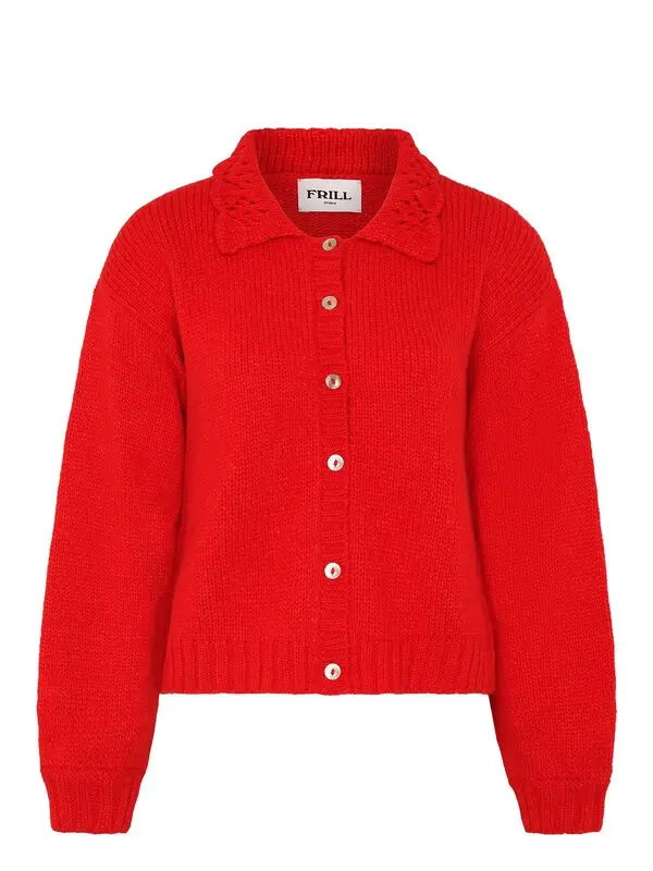 FRILL STUDIO Wendy Cardigan Berry - Red