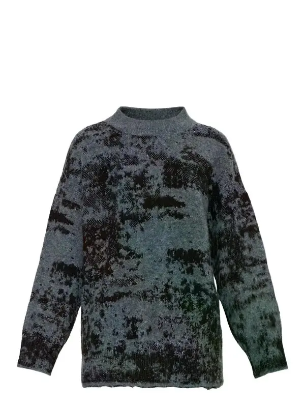 AKEP Abstract-pattern Sweater - Grey