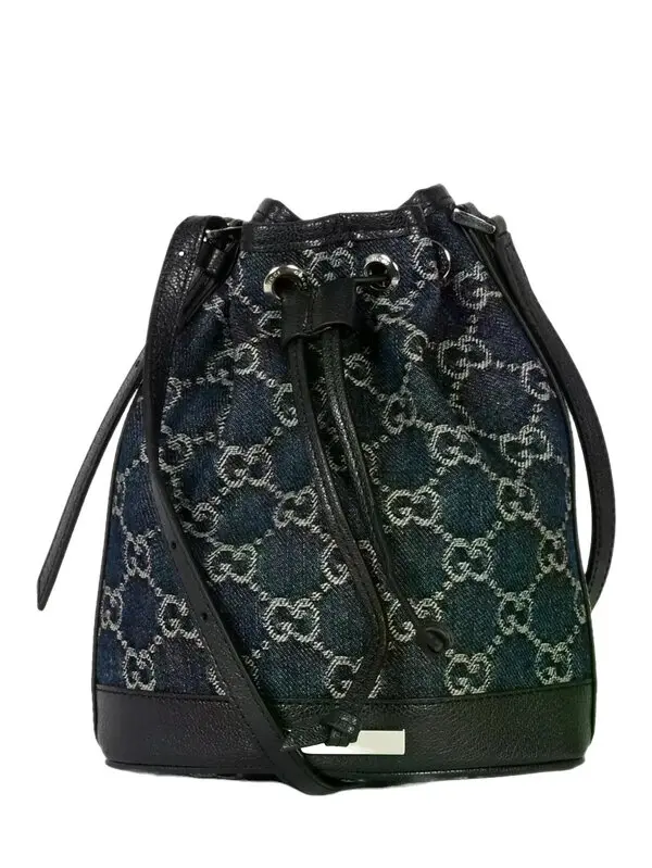 Gucci Mini Bucket Bag With Plaque - Blue