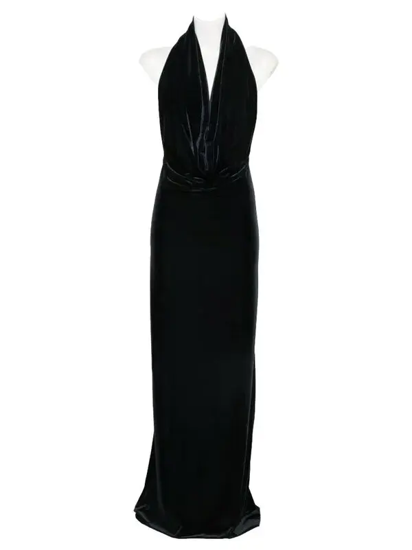AMAZUIN Venus Halterneck Maxi Dress - Black