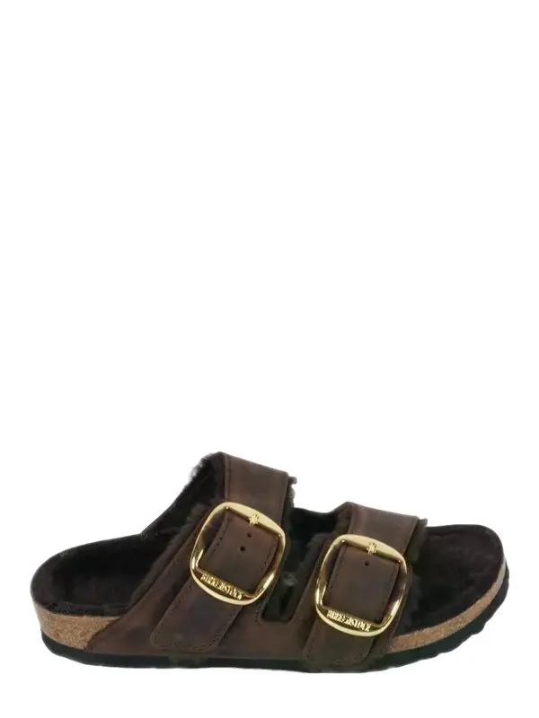 BIRKENSTOCK Arizona Big Buckle Shearling Sandals - Brown
