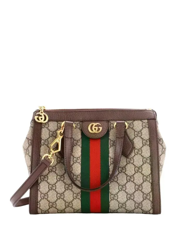 Gucci Ophidia Top Handle Gg Coated Canvas Small Tote Bag - Brown