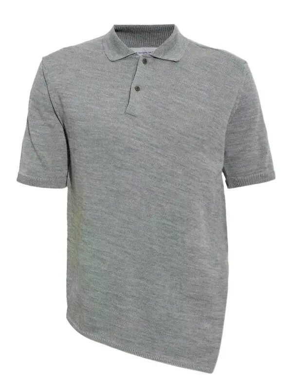 Comme Des Garçons Asymmetric Wool Polo Shirt - Grey