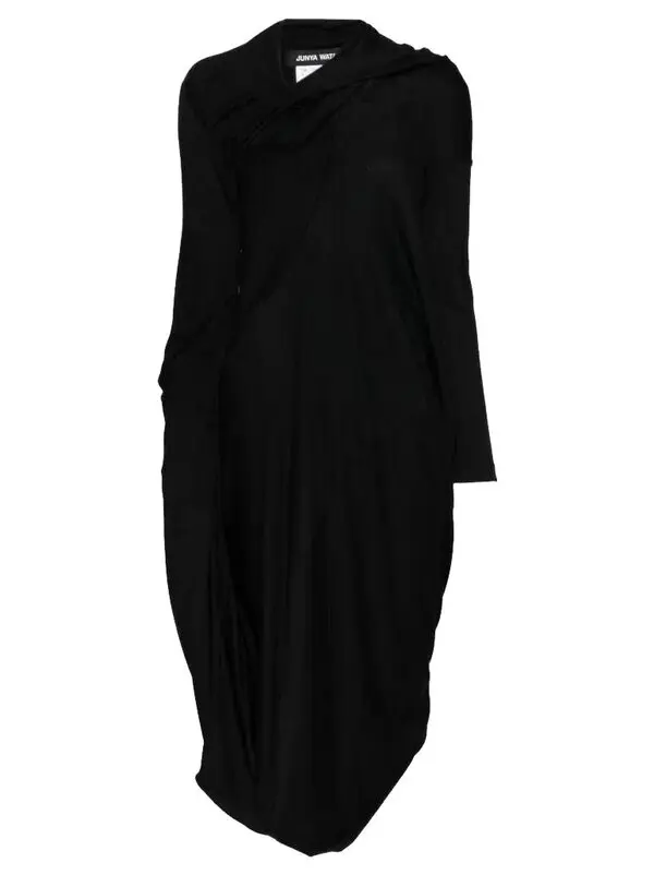 Junya Watanabe Asymmetric Draped Dress - Black