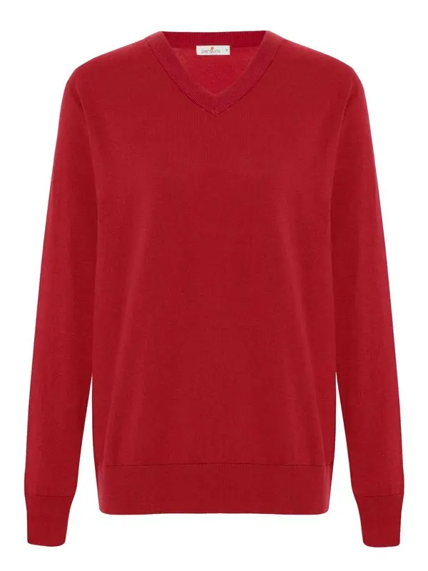 PERALUNA Mateo V-neck Pullover - Red
