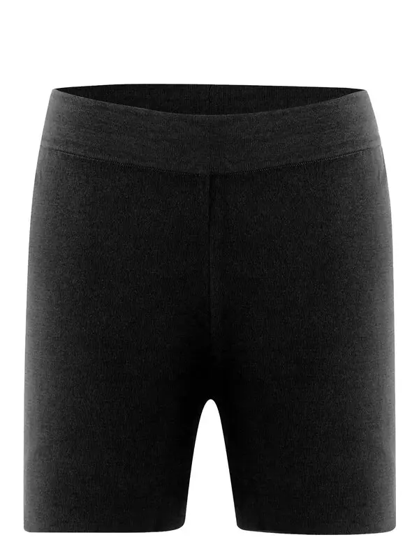PERALUNA 100% Cotton Elastic Waist Shorts Anthracite - Grey
