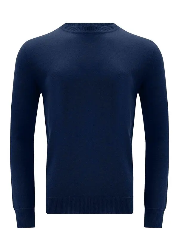 PERALUNA Basic Crew Neck Knitwear Pullover Navy - Blue