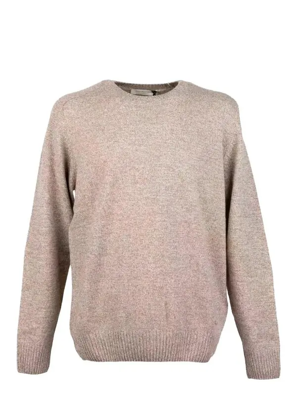 BROOKSFIELD Mélange-effect Crew-neck Sweater - Neutrals