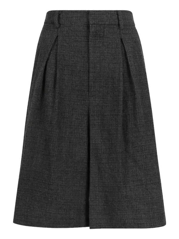 DOUUOD Diomede Prince Of Wales Check Pleated Shorts - Grey