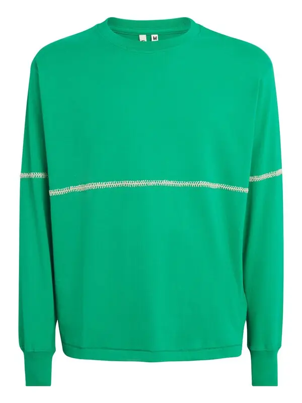 KARTIK RESEARCH Cotton Embroidered Long-sleeve T-shirt - Black