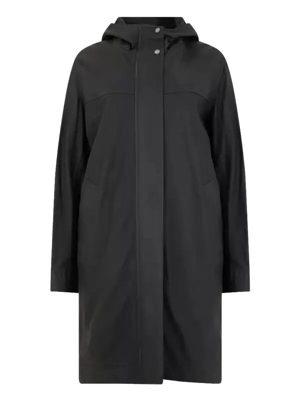 MOORER Josie-p Hooded Concealed-fastening Raincoat - Black