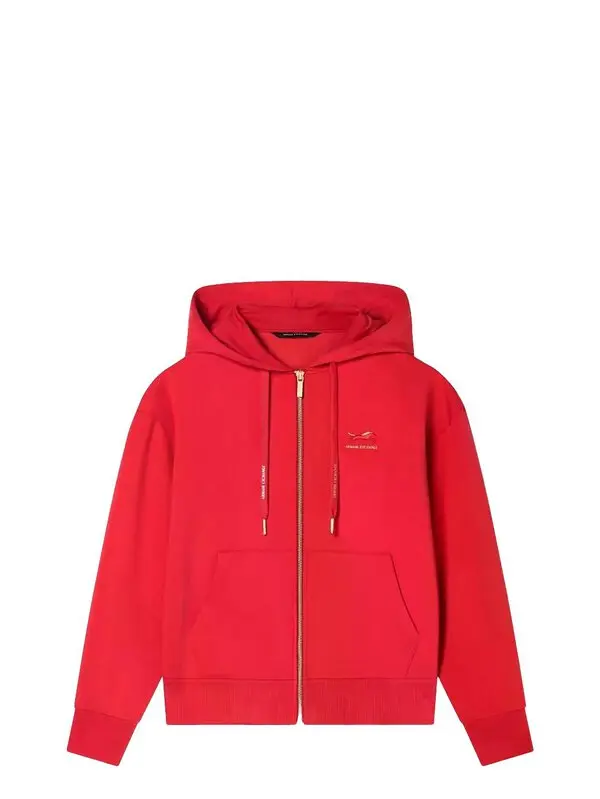 Armani Exchange Logo-embroidered Zip-up Hoodie - Red