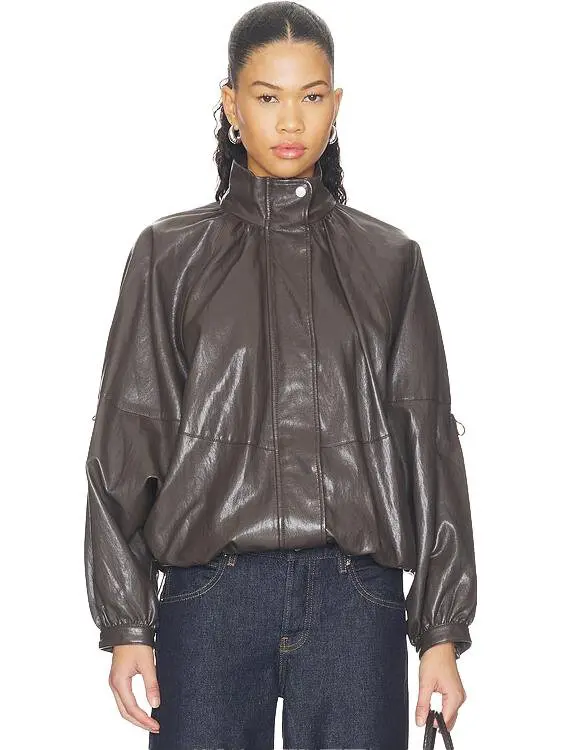 ZEMETA Travel Book Leather Jacket In Chocolate - Brown