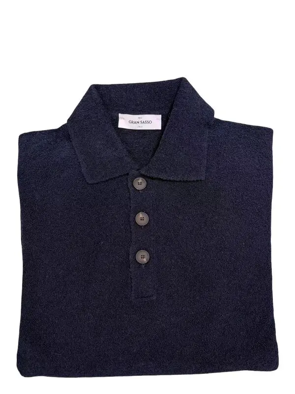 GRAN SASSO Bouclé-knit Polo Sweater - Blue
