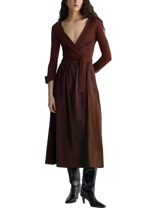 Diane Von Furstenberg Ballerina Wrap-style Belted Midi Dress - Brown