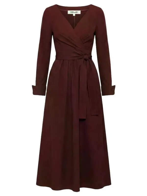 Diane Von Furstenberg Ballerina Wrap-style Belted Midi Dress - Brown