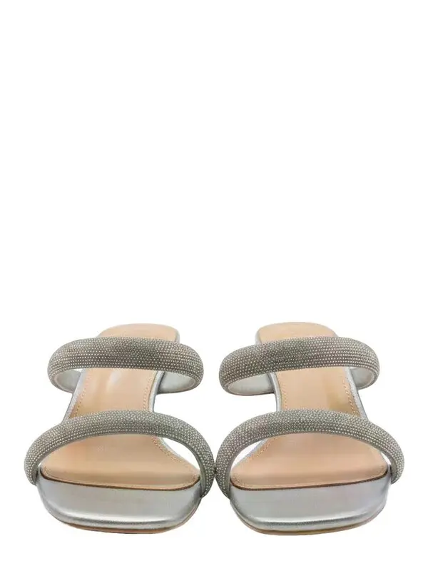 TWENTY FOURHAITCH Crystal-embellished Double-strap Sandals - Silver