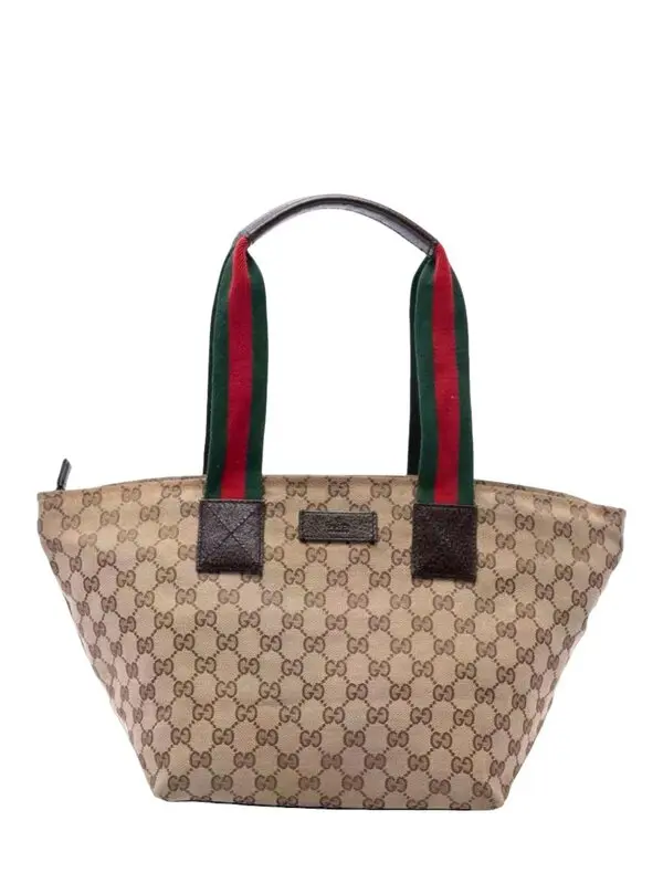 Gucci 2016-2026 Gg Canvas Web Tote Bag - Neutrals