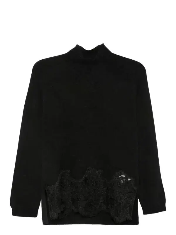 Fabiana Filippi Lace-trim High-neck Sweater - Black