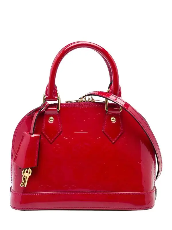 LOUIS VUITTON 2013 Monogram Vernis Alma Bb Satchel - Red