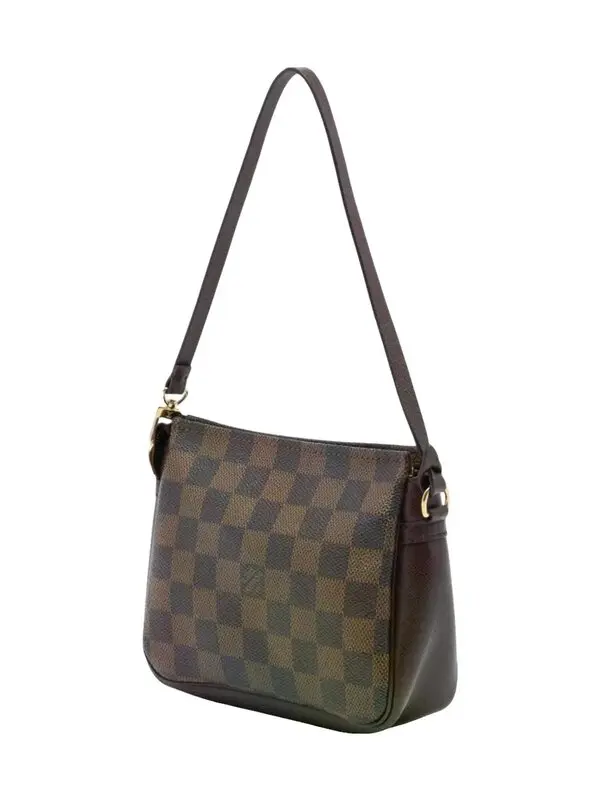 LOUIS VUITTON 2005 Damier Ebene Trousse Pochette Handbag - Brown