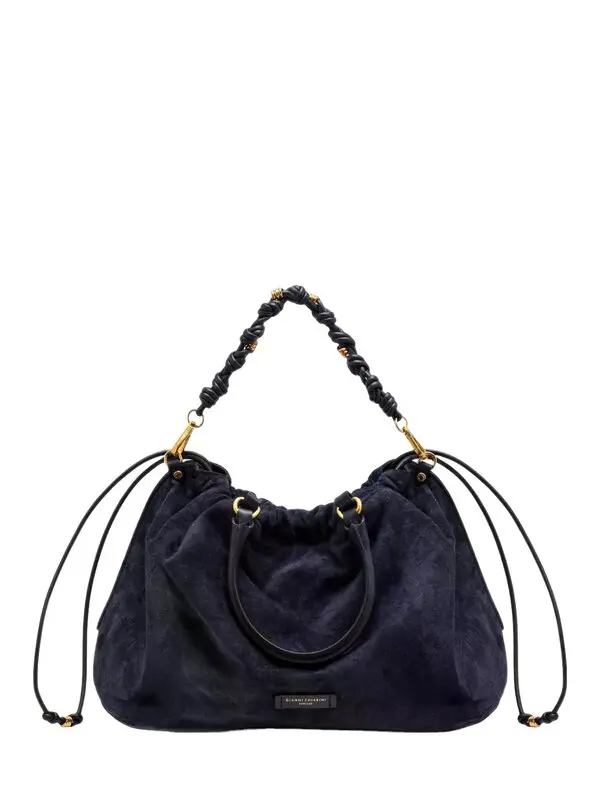 GIANNI CHIARINI Large Morgana Braided-handle Drawstring Shoulder Bag - Blue