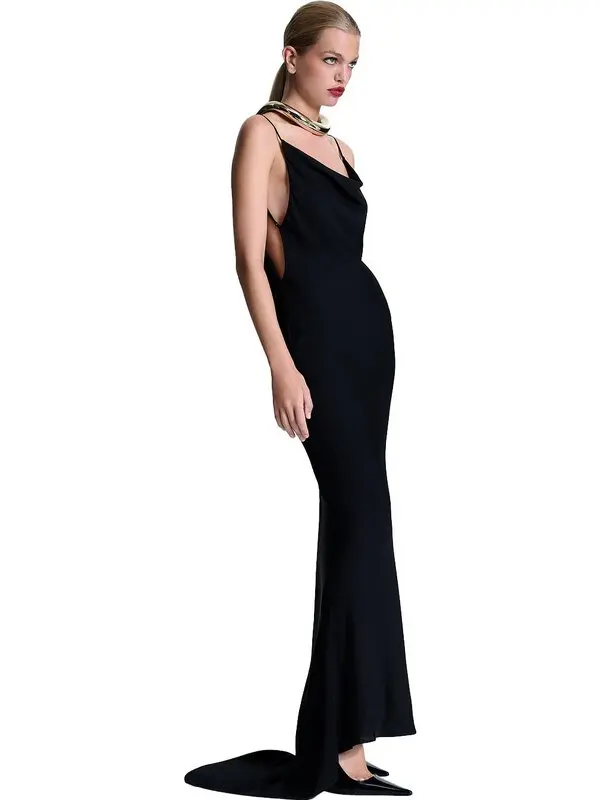 Revolve Celestine Silk Gown - Black