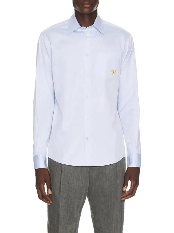Valentino Garavani Long Sleeve Shirt In Blue - Light Cloud