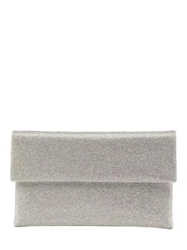 TWENTY FOURHAITCH Crystal-embellished Envelope Shoulder Bag - Silver
