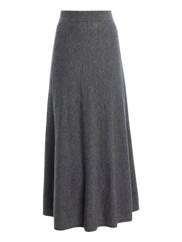 LISA YANG Torie Cashmere Midi Skirt - Grey
