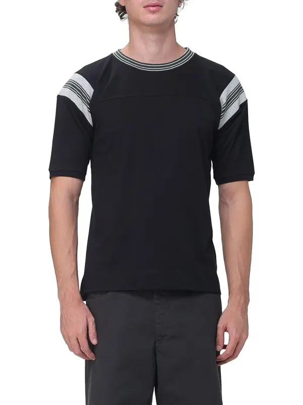 Dries Van Noten Slim Fit Bicolour Striped Cotton Jersey T-shirt - Black