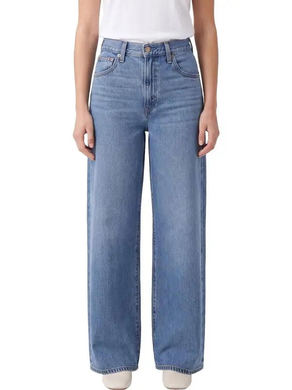 LEVI'S Cinch High-waist Flare Leg Jeans In Linen And Viscose Blend - Blue