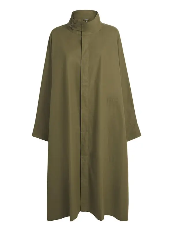 Eskandar Cotton-blend Drop-shoulder Raincoat - Green